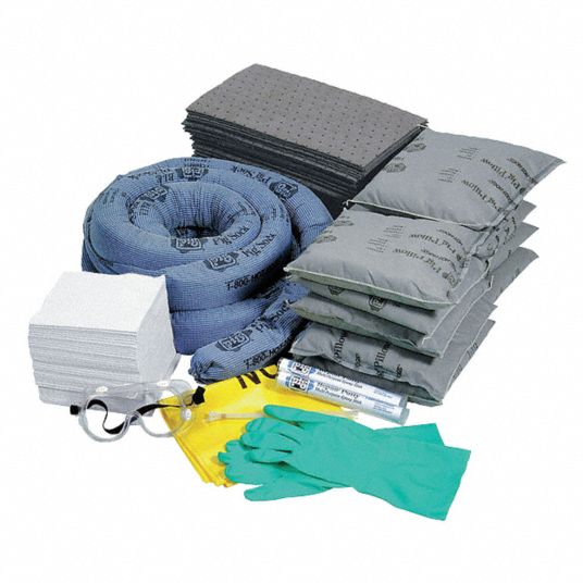 PIG, 16 gal Volume Absorbed Per Kit, 13 in L Nitrile Gloves/Economy ...