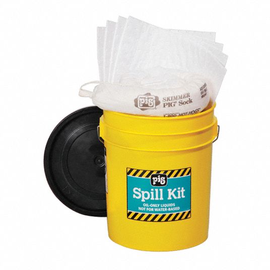 PIG, 4 gal Volume Absorbed Per Kit, Yellow, Spill Kit - 30RE07|KIT4200 ...