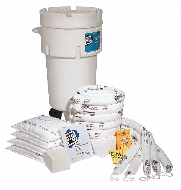 PIG, 31 gal Volume Absorbed Per Kit, White, Spill Kit - 30RE21|KIT468 ...