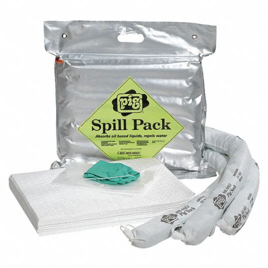 PIG Spill Kit: 8 gal Volume Absorbed Per Kit, SHOWA Nitri-Solve Nitrile ...