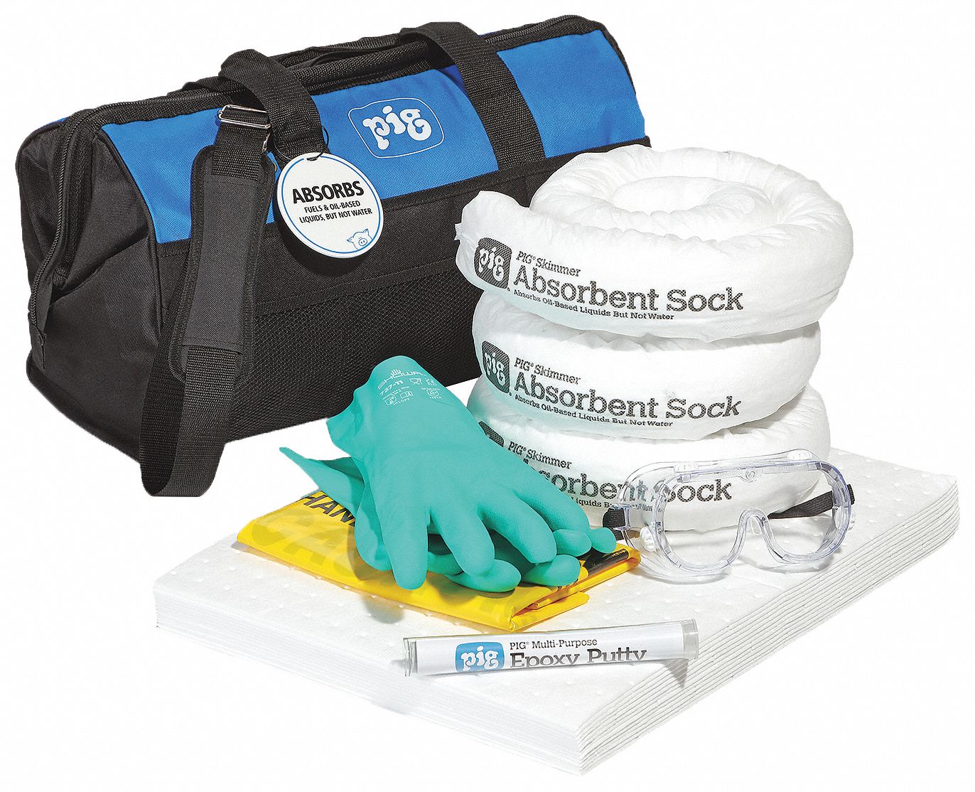 PIG, 7 gal Volume Absorbed Per Kit, Black, Spill Kit - 30RE28|KIT483 ...