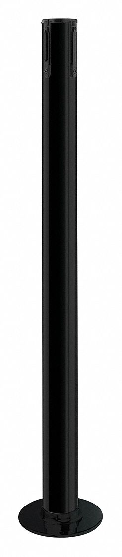 TENSABARRIER, 36 1/2 in Post Ht, Black, Single Belt Receiver Post ...