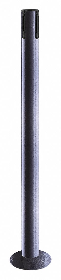 TENSABARRIER, 36 1/2 in Post Ht, Gray, Single Belt Receiver Post ...