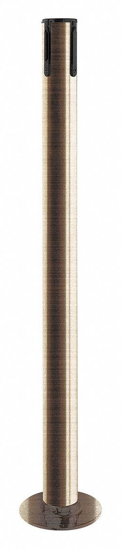 TENSABARRIER, 36 1/2 in Post Ht, Stainless Steel, Single Belt Receiver ...