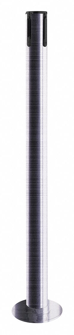 TENSABARRIER, 36 1/2 in Post Ht, Stainless Steel, Single Belt Receiver ...