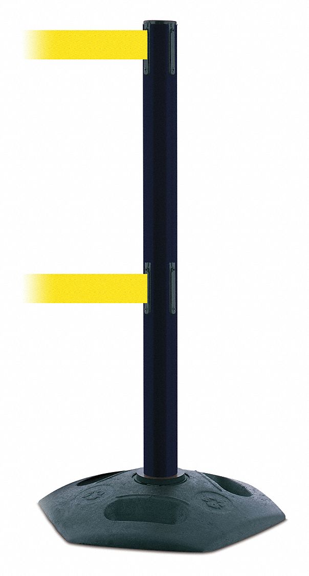 TENSABARRIER, Yellow, No Pattern, Barrier Post with Belt - 30RF98|886T2 ...