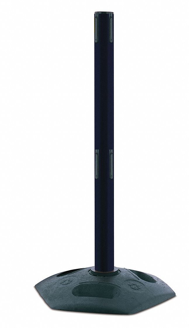 TENSABARRIER, Round Sloped, 38 in Post Ht, Dual Belt Receiver Post ...