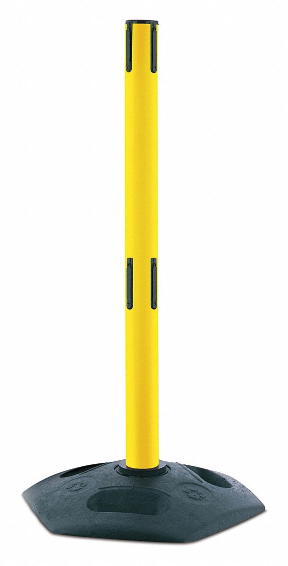 TENSABARRIER, Round Flat, 38 in Post Ht, Dual Belt Receiver Post ...