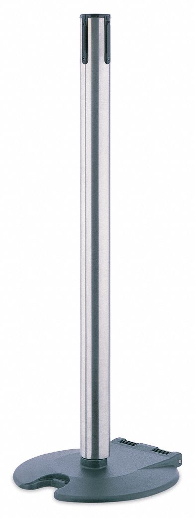 TENSABARRIER, Wheeled, 38 in Post Ht, Single Belt Receiver Post ...