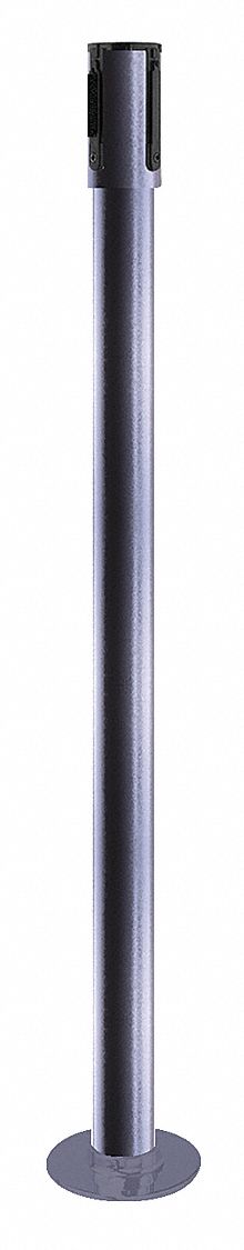 TENSABARRIER, 36 1/2 in Post Ht, Gray, Single Belt Receiver Post ...