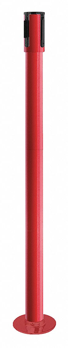 TENSABARRIER, 36 1/2 in Post Ht, Red, Single Belt Receiver Post ...