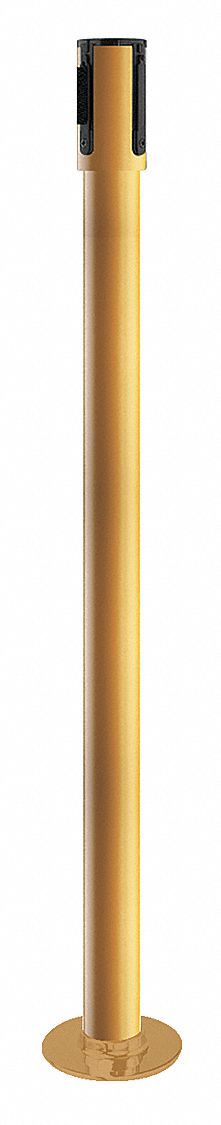 TENSABARRIER, 36 1/2 in Post Ht, Yellow, Single Belt Receiver Post ...