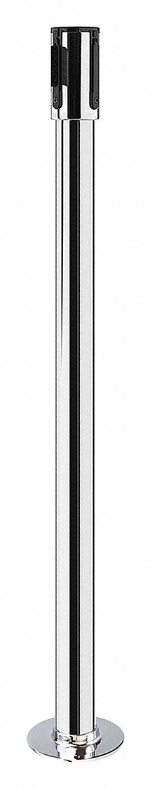 TENSABARRIER, 36 1/2 in Post Ht, Stainless Steel, Single Belt Receiver ...