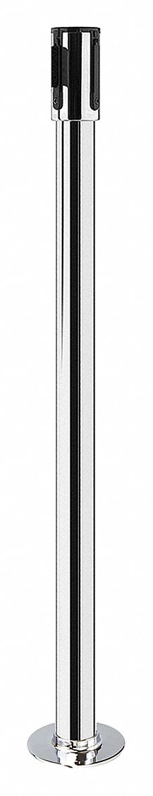 TENSABARRIER, 36 1/2 in Post Ht, Stainless Steel, Single Belt Receiver ...