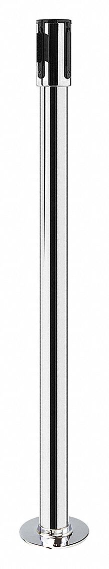 TENSABARRIER, 36 1/2 in Post Ht, Stainless Steel, Single Belt Receiver ...