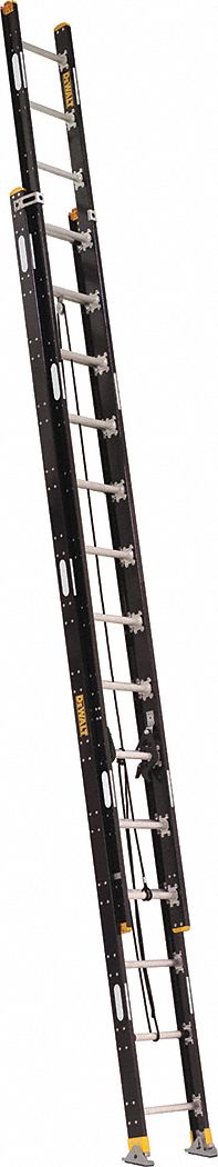 28 ft Fiberglass Extension Ladder, 300 lb Load Capacity, 52.8 lb Net ...