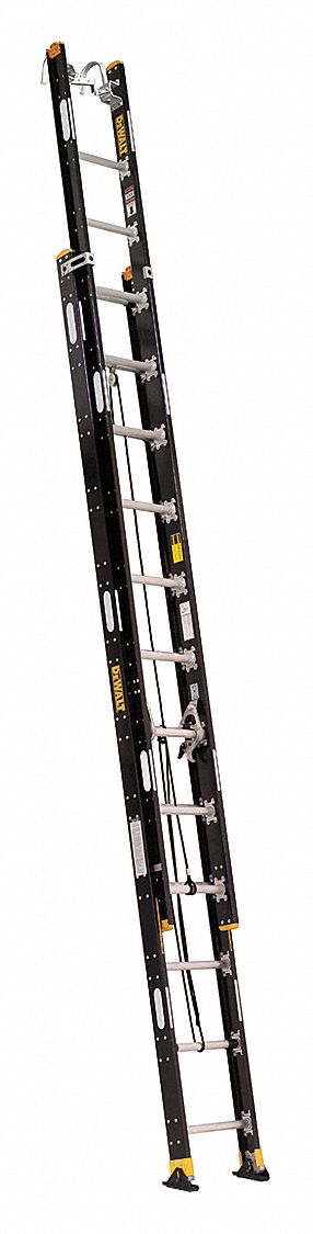 24 ft Fiberglass Extension Ladder, 300 lb Load Capacity, 45.3 lb Net ...