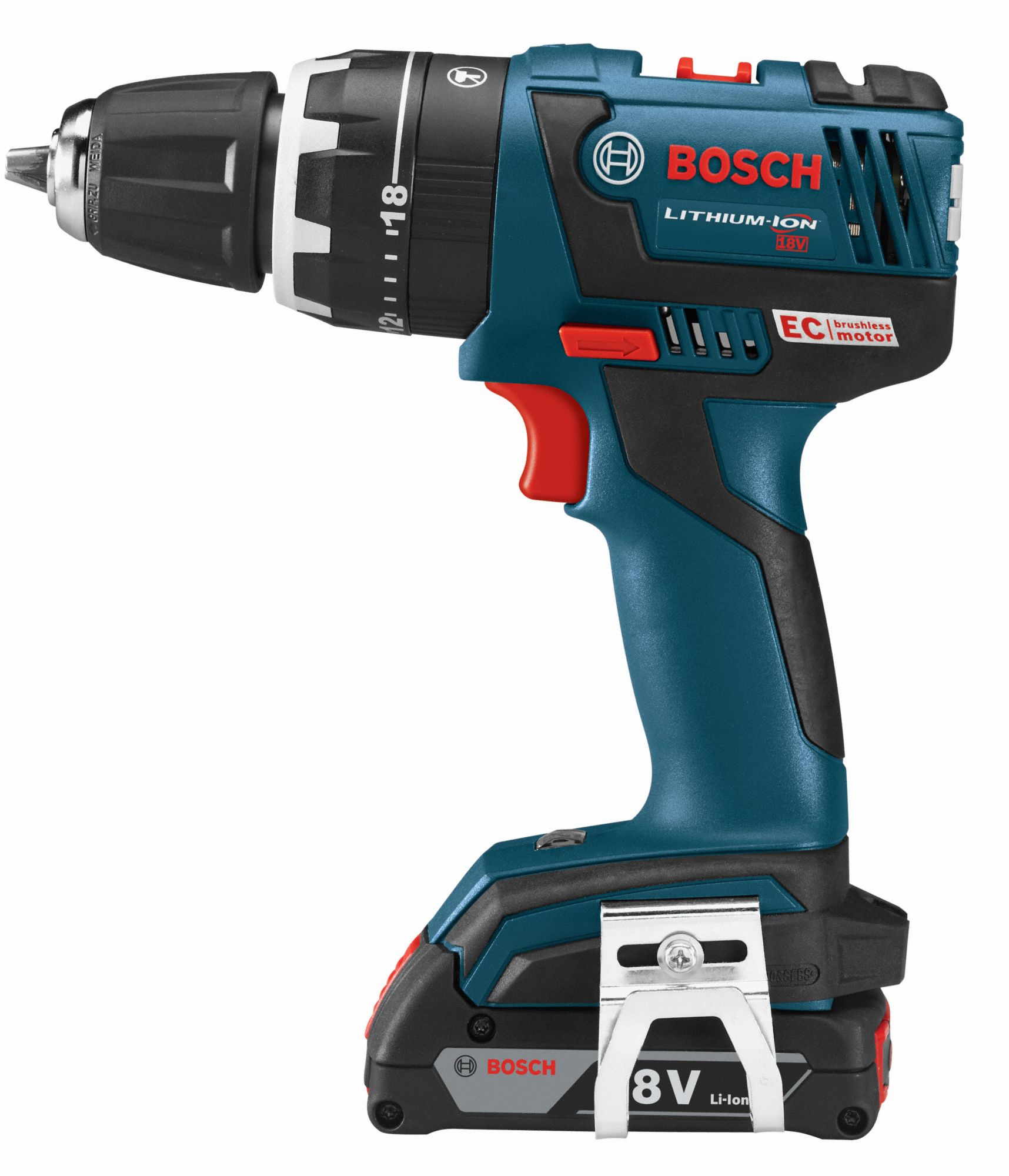 BOSCH Cordless Hammer Drill/Driver, 18.0, 1/2 in Chuck Size, 0 to ...