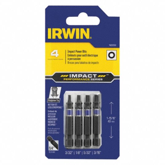 IRWIN, Power Bit Set, 4 No. of Pieces, Power Bit Set - 30TF78|1902389 ...