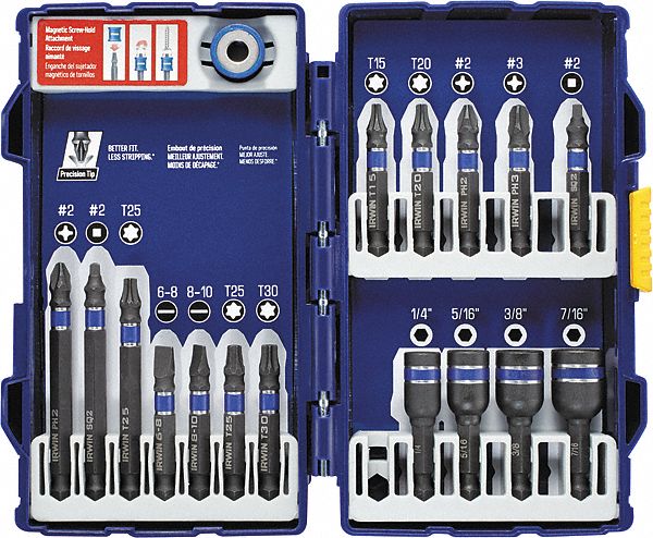 IRWIN, Impact Rated, 17 No. of Pieces, Driver Bit Set - 30TJ11|1903768 ...