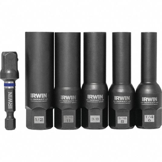 IRWIN, 3/8 in Drive Size, 6 Pieces, Screw Extractor Set - 30TK37 ...