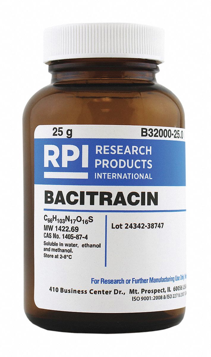 RPI Bacitracin, 25 g Powder - 30TX32|B32000-25.0 - Grainger