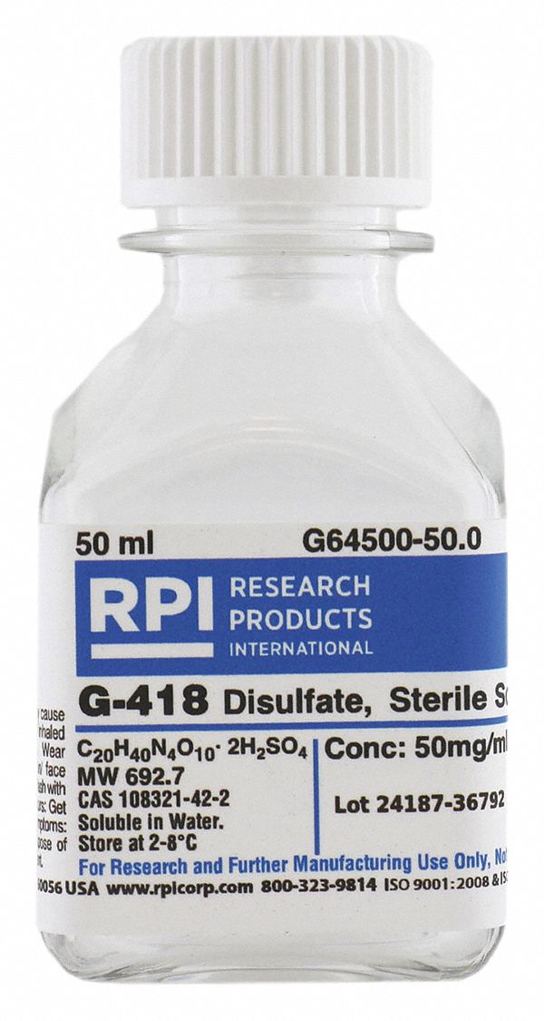 RPI G-418 Disulfate, Solution: 50 mL Container Size, Liquid - 30TY30 ...