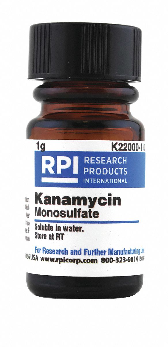 RPI Kanamycin Monosulfate (Kanamycin A),5g - 30TY59|K22000-5.0 - Grainger