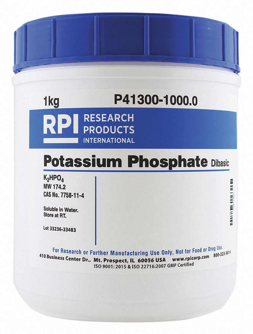 RPI Potassium Phosphate Dibasic: P41300, 7758-11-4, 174.2, K2HPO4, 1 kg ...