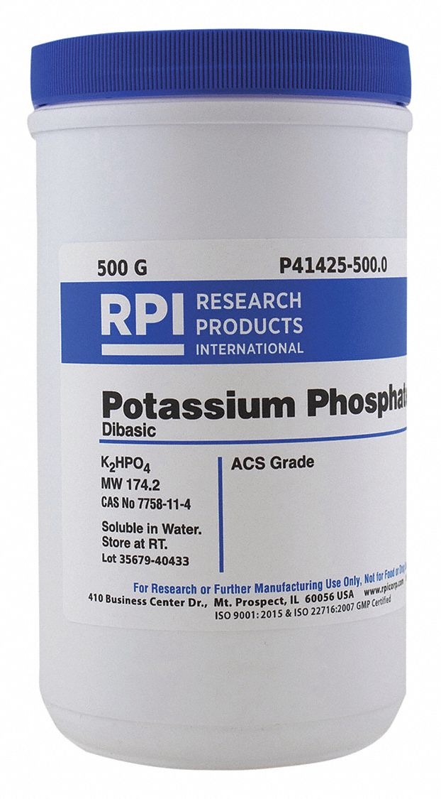 RPI Potassium Phosphate Dibasic: P41425, 500 g Chemical Container Size ...