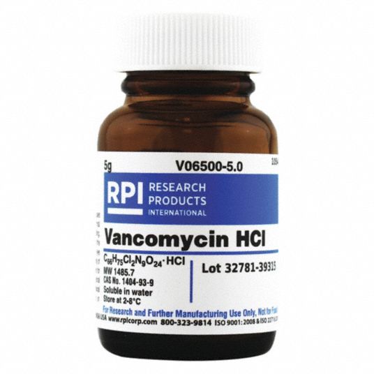 RPI Vancomycin Hydrochloride, 5 g Powder - 30UC49|V06500-5.0 - Grainger