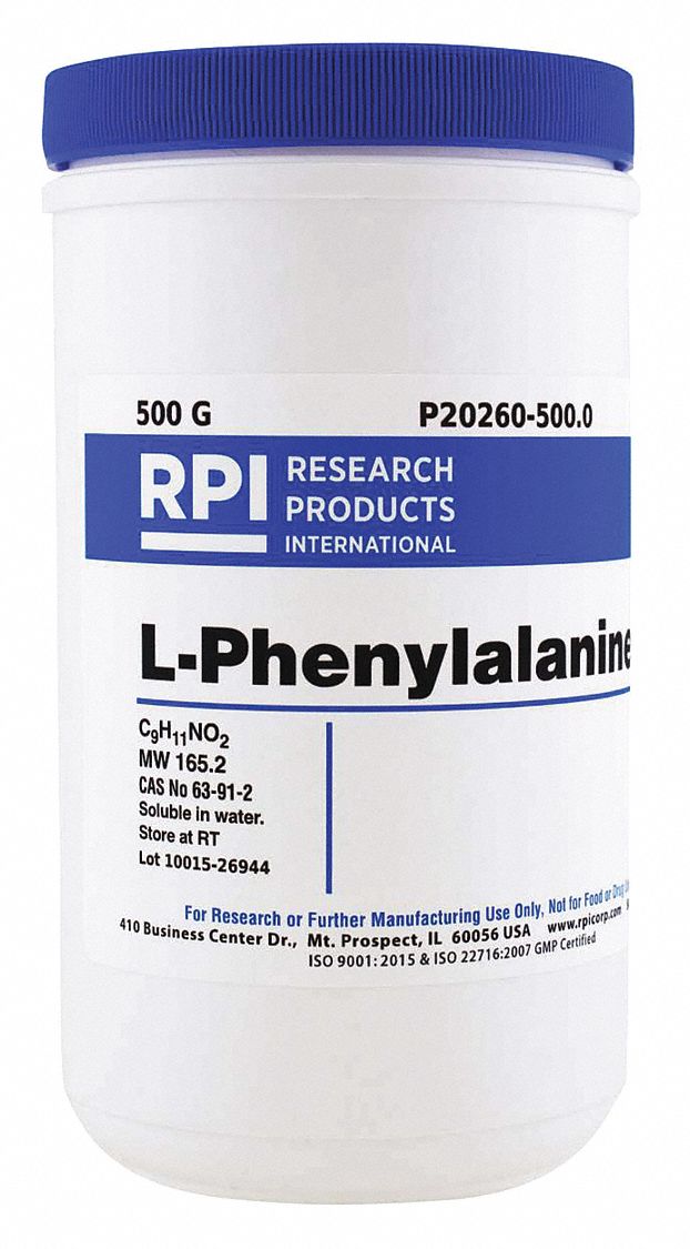RPI L-Phenylalanine, 500g - 30UD69|P20260-500.0 - Grainger