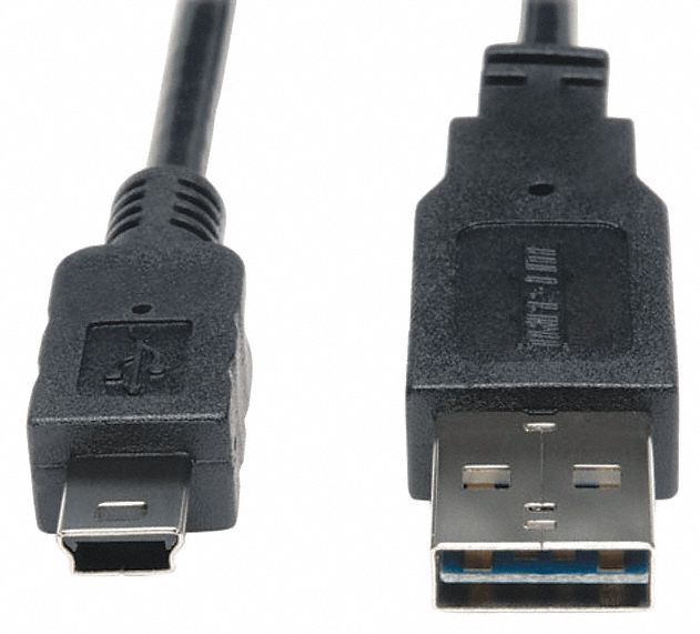 TRIPP LITE, Type A End 1, Mini B End 2, Reversible USB Cable - 30UJ27 ...
