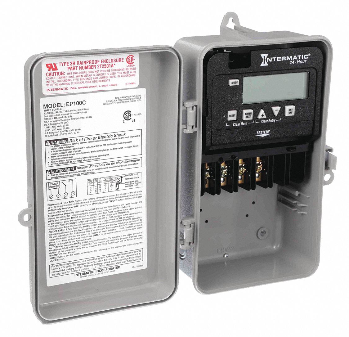 Intermatic Timer Industrial INTERMATIC ELECTRONIC TIMER, 24 HR,