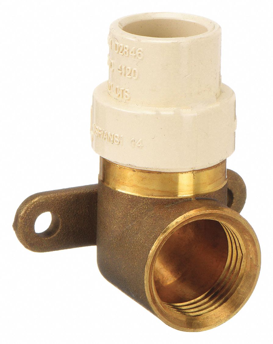 Brass/CPVC, FIP x SOLV, Drop Ear Elbow - 30UN20|440-030NL - Grainger