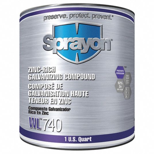 SPRAYON Galvanize Coating: Exterior/Interior, Galvanizing Primer, Gray ...