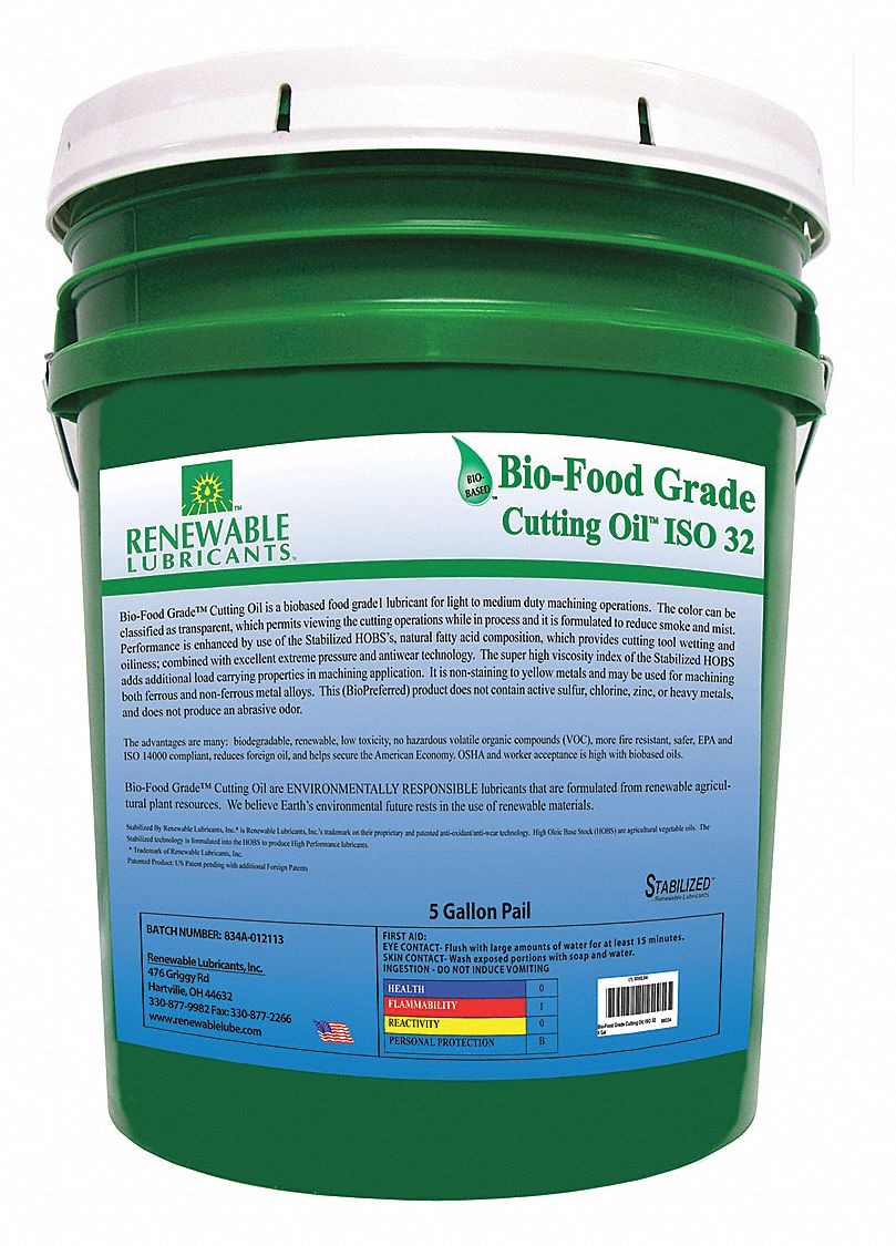 RENEWABLE LUBRICANTS, 5 gal, Pail, Cutting Oil - 30WL94|88334 - Grainger
