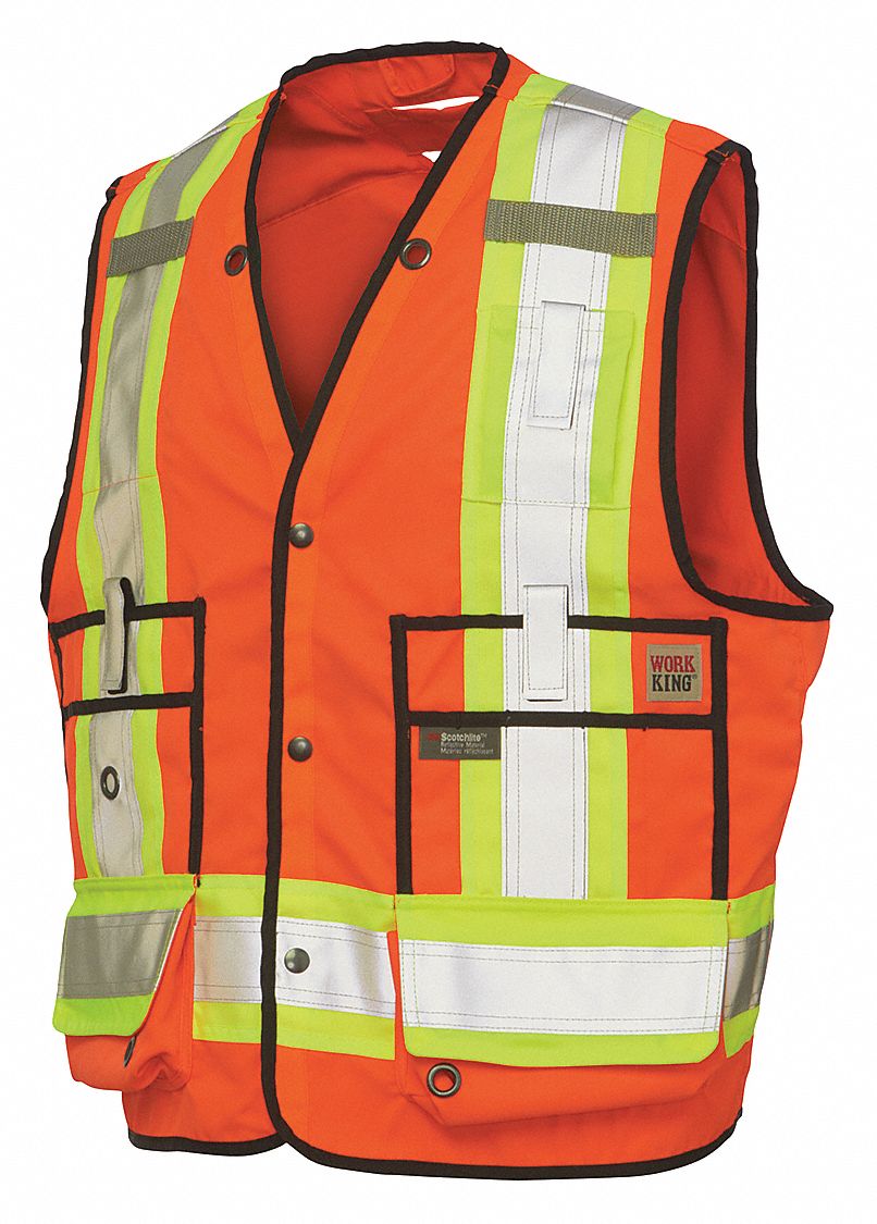 TOUGH DUCK SURVEYOR SAFETY VEST,FLOR,M - High-Visibility Vests ...
