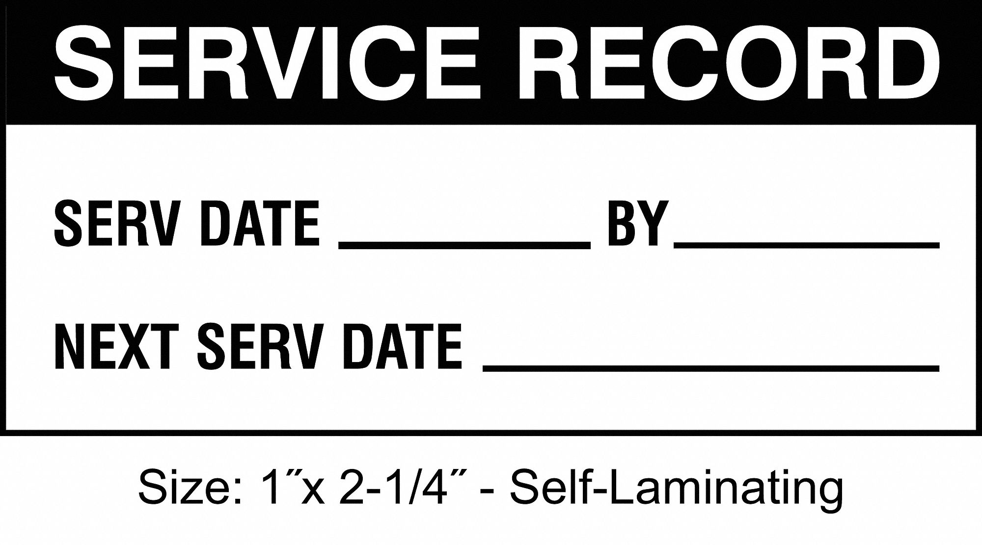 STRANCO INC Inspection Label: Service Record, Serv Date_______By ...