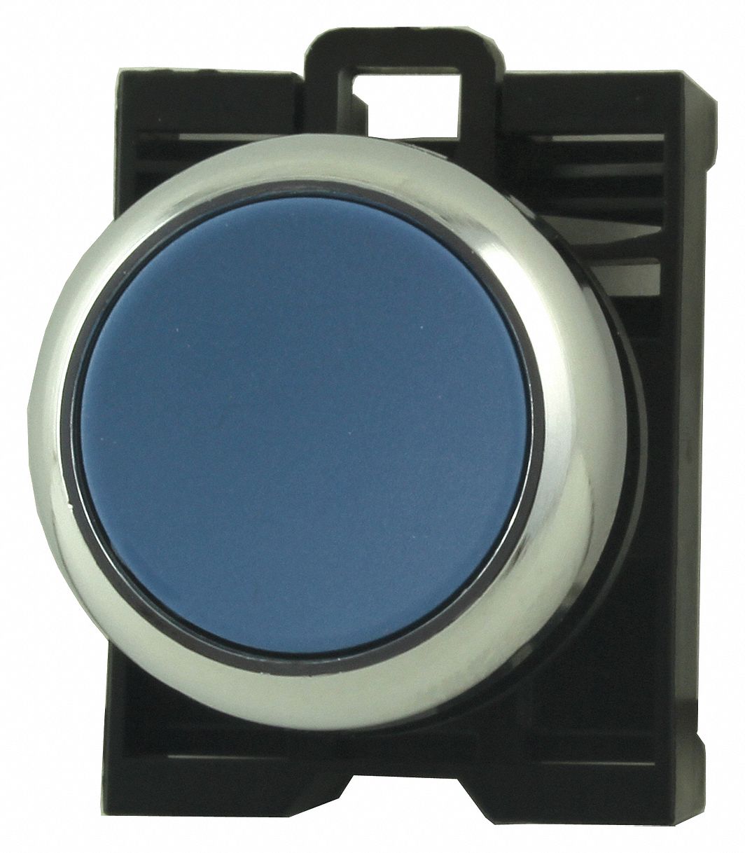 EATON, Blue, 22 mm Mounting Size, Flush Push Button - 30XD87|M22M-D-B ...