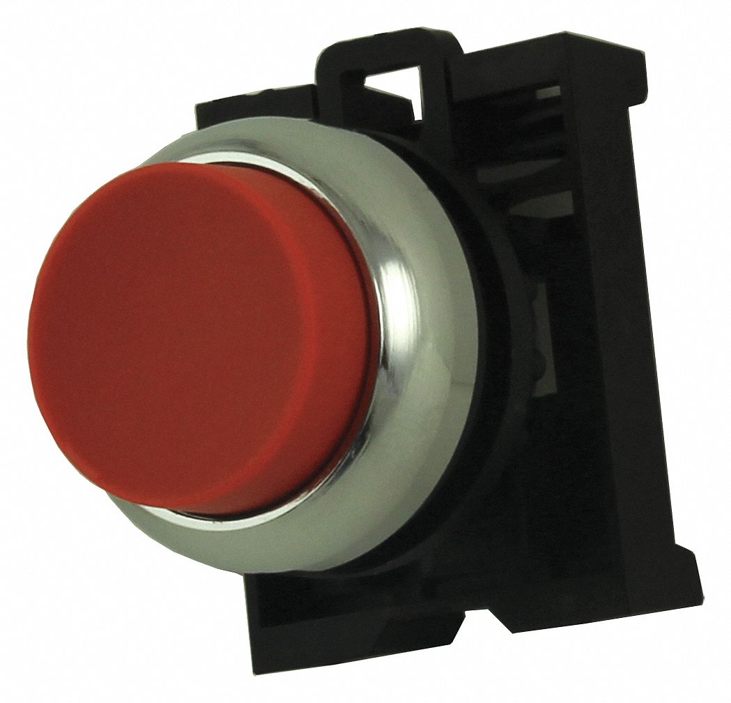 EATON, Red, 22 mm Mounting Size, Extended Push Button - 30XD93|M22M-DH ...