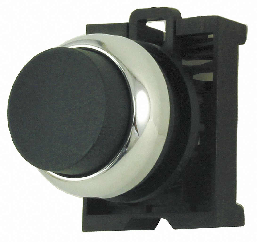 EATON, Black, 22 mm Mounting Size, Extended Push Button - 30XE03|M22M ...