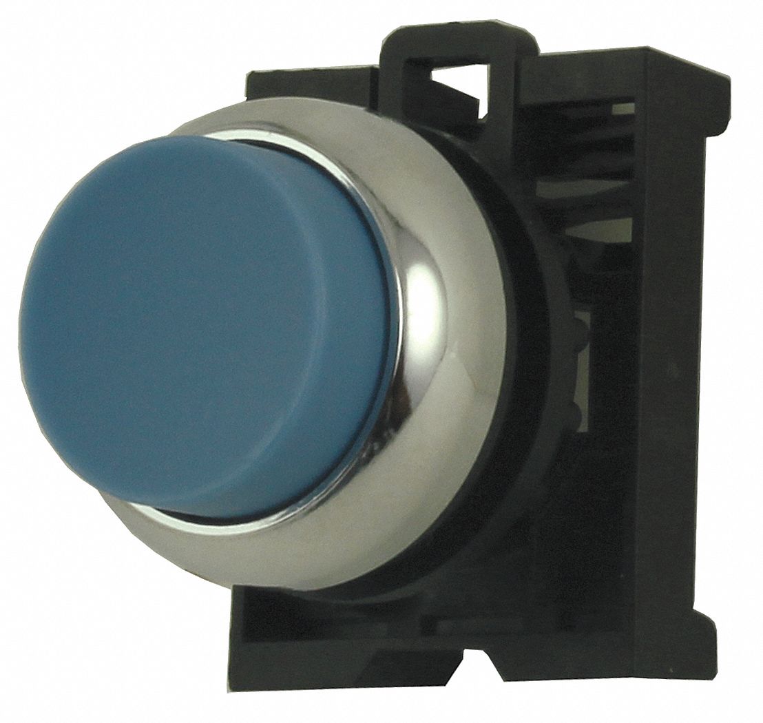 EATON, Blue, 22 mm Mounting Size, Extended Push Button - 30XE07|M22M ...