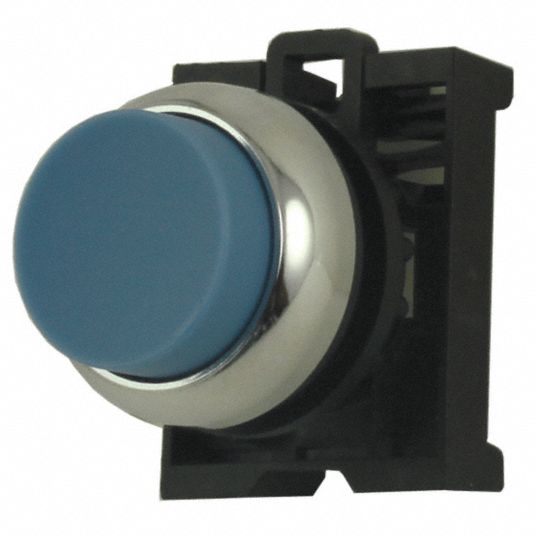 EATON, Blue, 22 mm Mounting Size, Extended Push Button - 30XE07|M22M ...