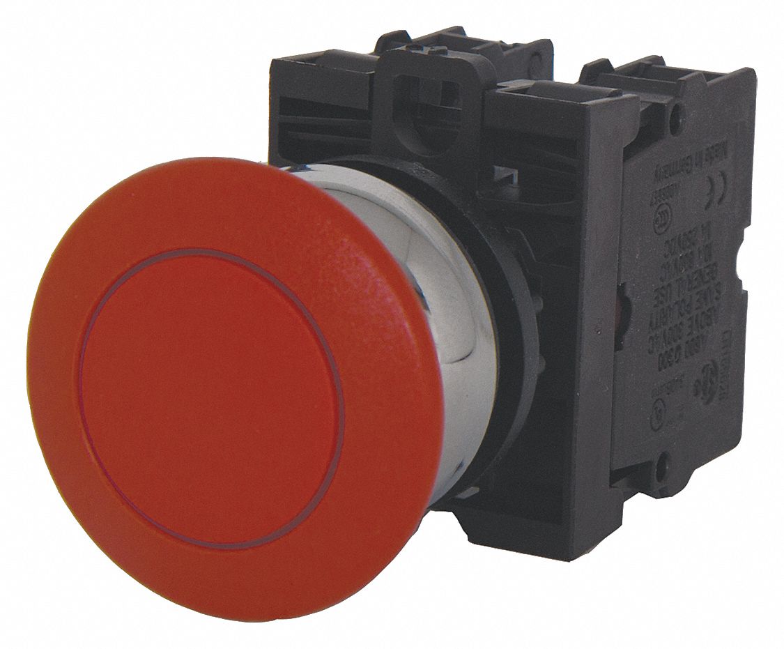 EATON, Non-Illuminated, Mushroom Head Profile, Mushroom Head Push Button - 30XE11|M22M-DP-R-K11 ...