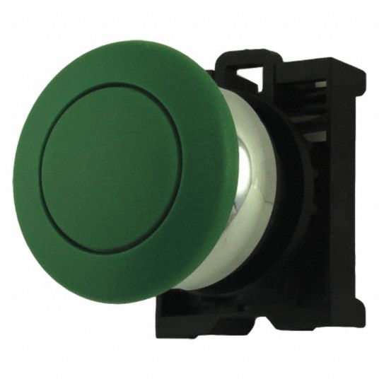 EATON, Green, 22 mm Mounting Size, Mushroom Head Push Button - 30XE19 ...