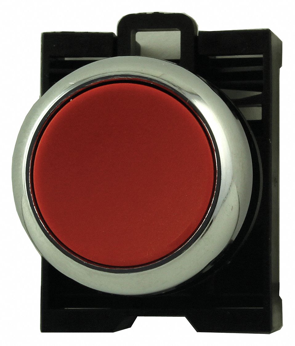 EATON, Red, 22 mm Mounting Size, Flush Push Button - 30XE22|M22M-DR-R - Grainger