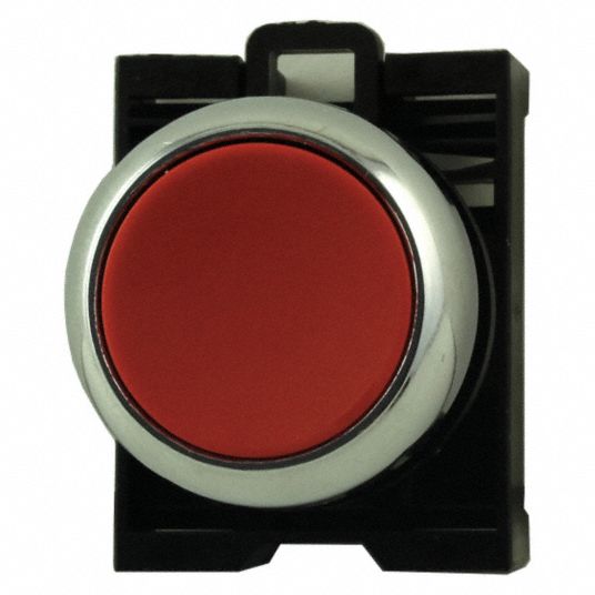EATON, Red, 22 mm Mounting Size, Flush Push Button - 30XE22|M22M-DR-R ...
