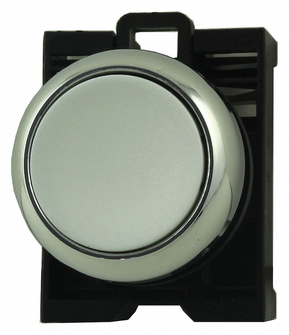 EATON, 22 mm Mounting Size, Metallic, Flush Push Button - 30XE24|M22M ...