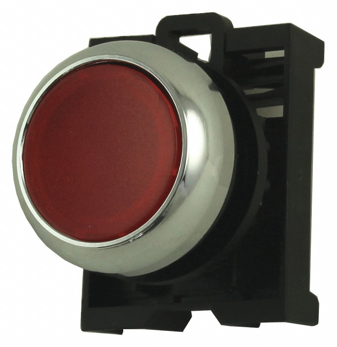 EATON, Red, 22 mm Mounting Size, Flush Push Button - 30XE27|M22M-DL-R ...